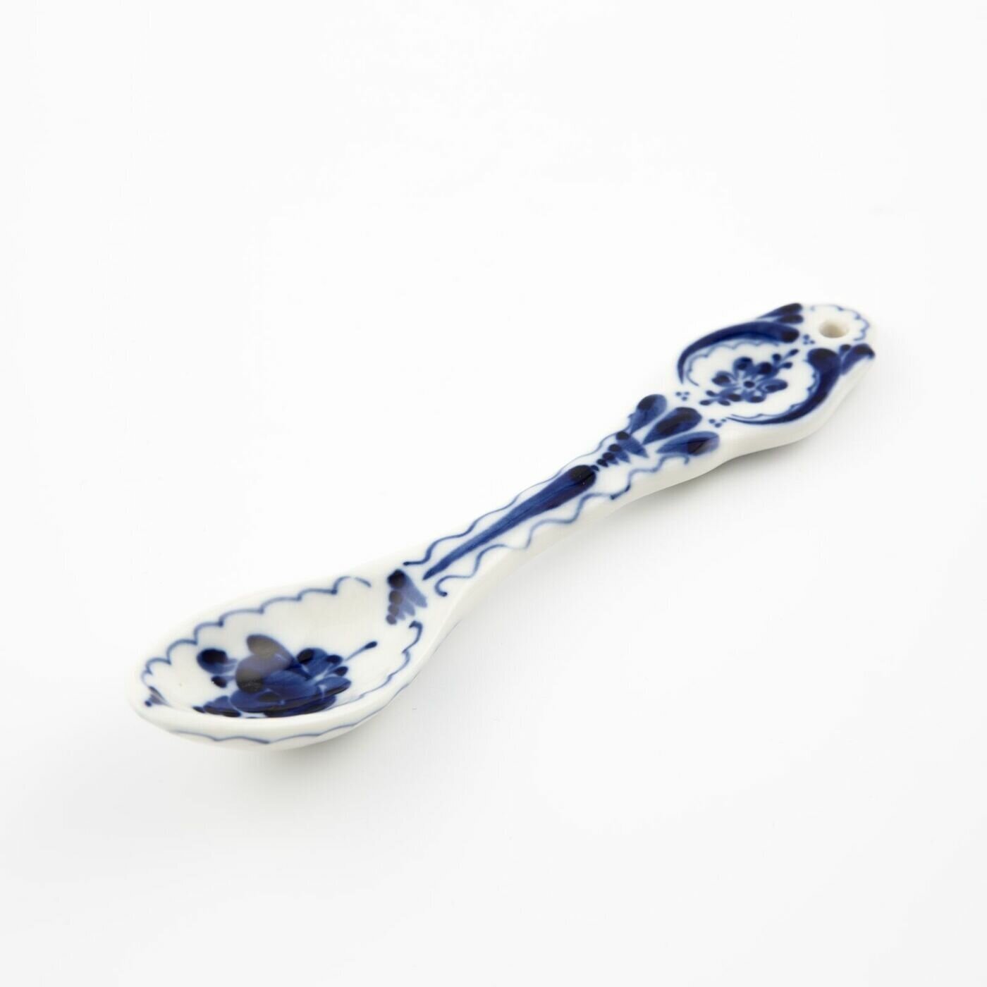 Ложка сувенирная. Объединение "гжель". Ложка (автор формы Симонов С. А.), длина 150 мм, фарфор