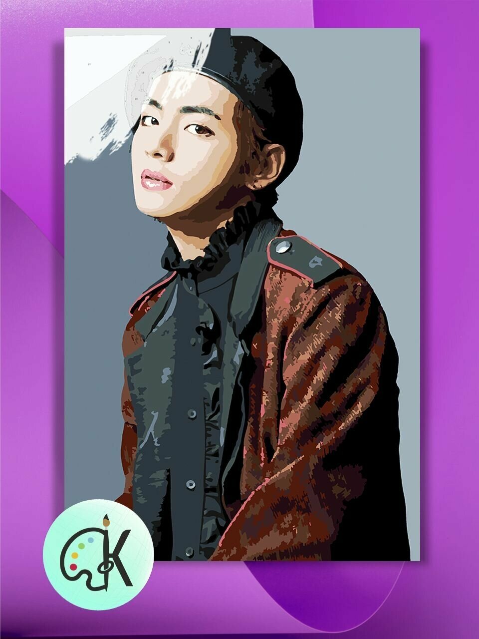 Картина по номерам на холсте BTS Ким Тэ Хён 2, 30 х 40 см