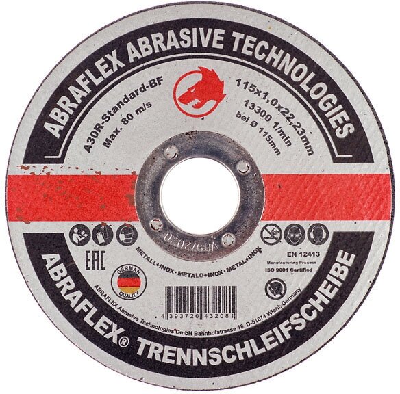 Круг отрезной по металлу Abraflex 115х22,2х1 мм (А115102223/32081)