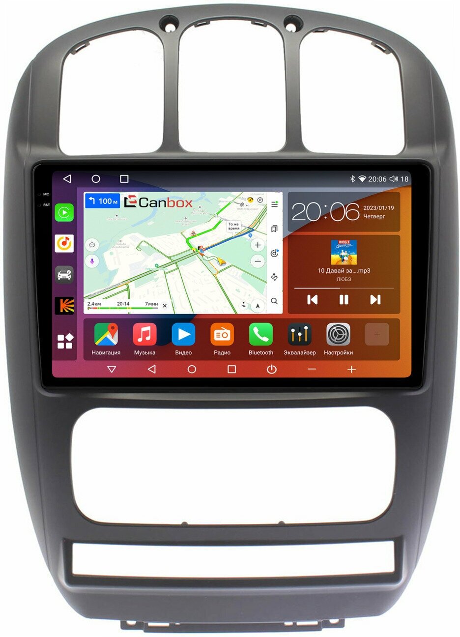 Штатная магнитола Dodge Caravan 4, Grand Caravan 4 2000-2007 Canbox H-Line 2K 4181-10-1142 на Android 10 (4G-SIM, 4/32, DSP, QLed)