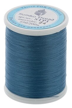 Швейные нитки SumikoThread для пэчворка STP1 50 100% хлопок 200 м 219 я №24 т. голубой