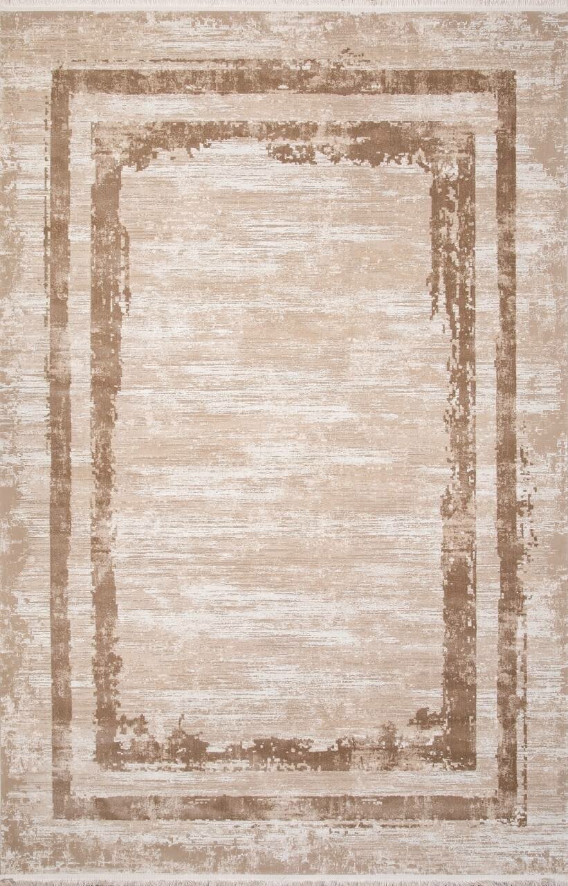 Ковер турецкий на пол в гостиную в спальню 78х150 см бежевый современный ворс 7 мм 400942 Kover-Russia