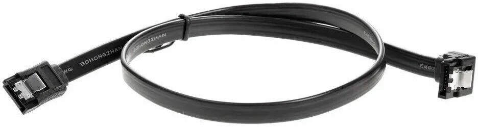 Соединительный SATA 3.0, 0,45м, черный, с фиксаторами, Г-образный коннектор, 5 шт