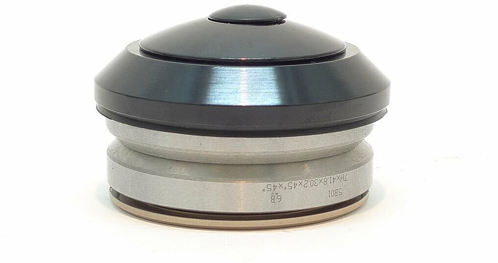 Рулевой набор велосипедный для колонки H51 1-1/8" IS42/28.6 IS42/30 интегрированный безрезьбовой, промподшипники (OD41.8x45x45), алюминиевые чашки, черный NECO