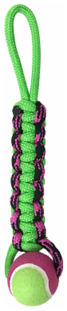 Игрушка для собак Petpark плетенка с теннисным мячом и петлей 8 см (1 шт)