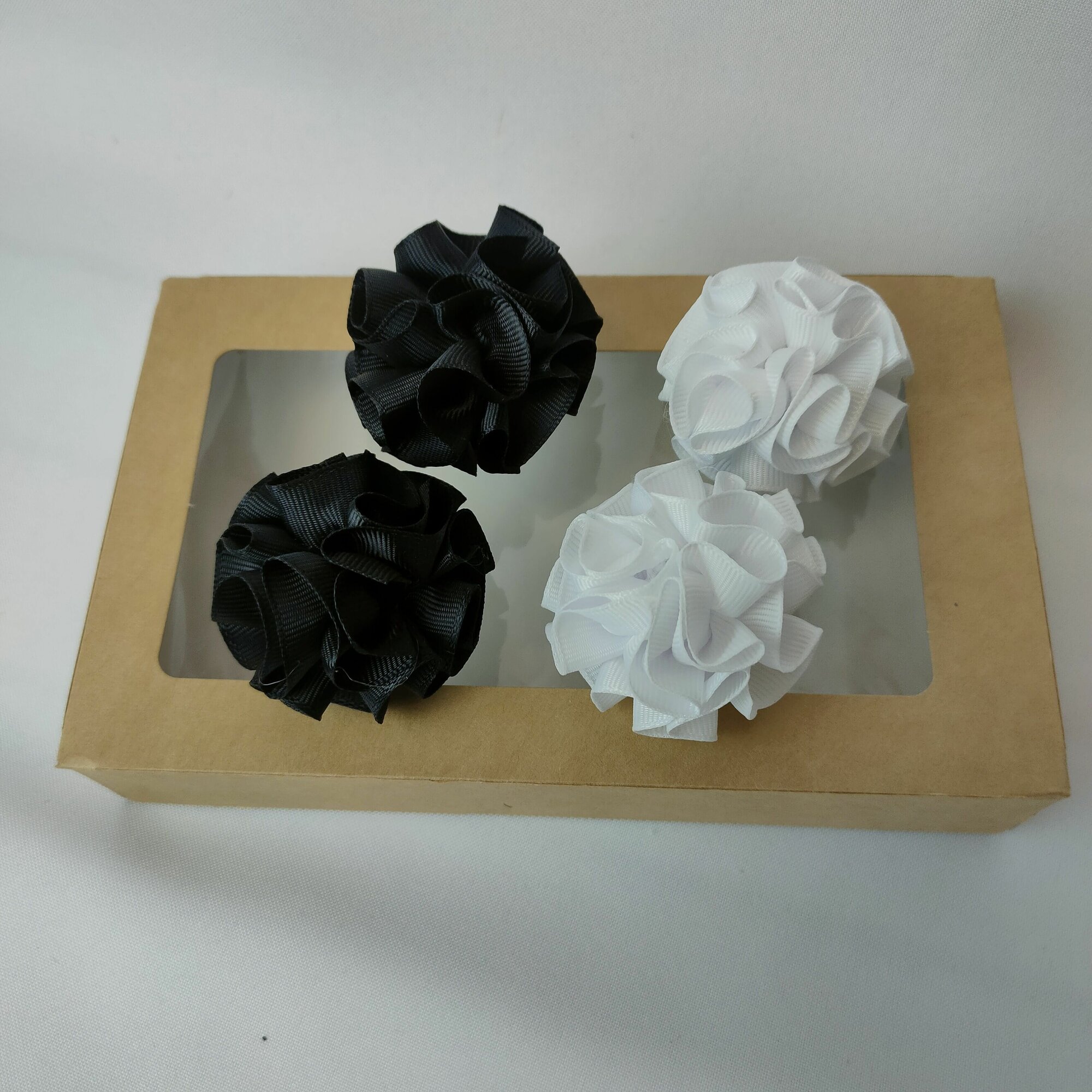 Банты для девочек ручной работы, бант шар, набор 4 штуки 2 цвета