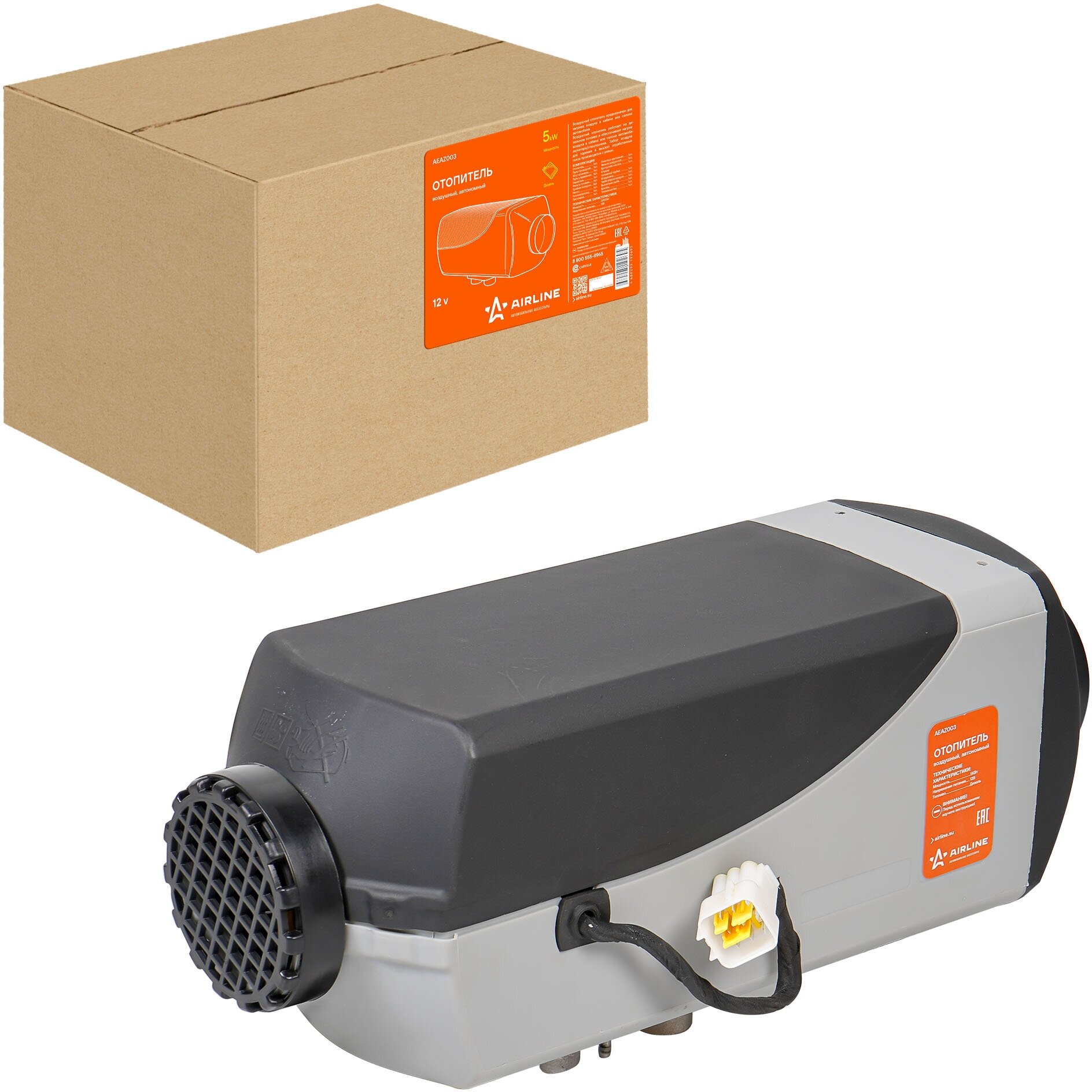 Отопитель воздушный автономный 12В 5000Вт дизель AIRLINE AEAZ003