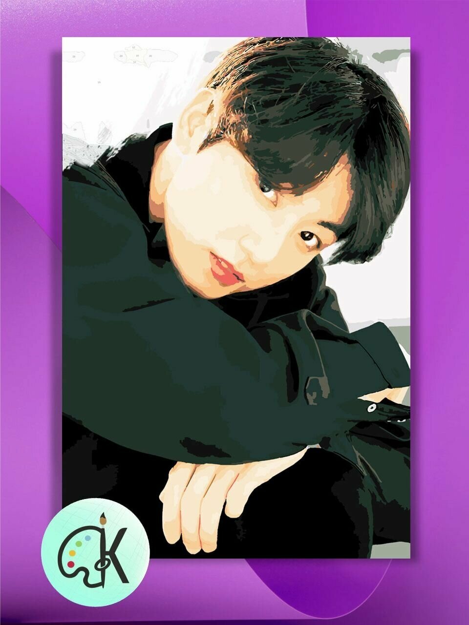 Картина по номерам на холсте BTS JK Гук, 40 х 60 см