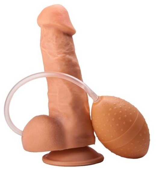 Фаллоимитатор Lovetoy (а-полимер) реалистик на присоске с имитацией эякуляции - 17,8 см