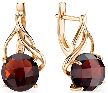 Серьги золото, 585 проба, султанит