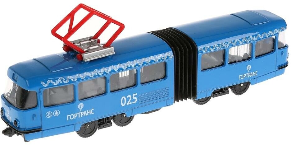 Трамвай Технопарк с гармошкой, инерционный, 19 см SB-18-01-BL-WB(NO IC)