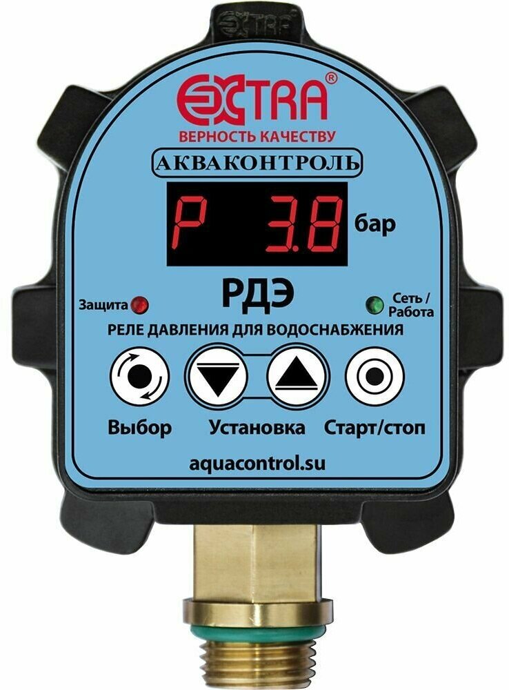 Реле давления электронное РДЭ-10М-2,2 Extra Акваконтроль (2,2кВт; 5%) (2,2 кВт, G1/2", 5%)