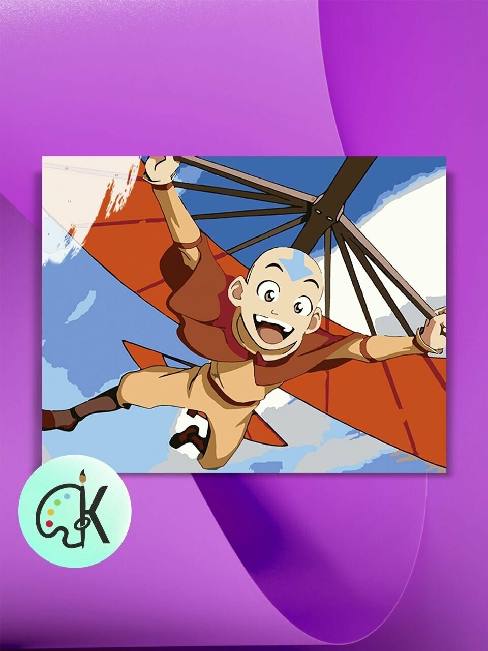 Картина по номерам на холсте Аватар - Аанг в небе, 40 х 50 см