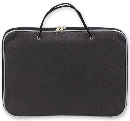 Папка-портфель Attache на молнии с ручками офисн. А4 черная, нейлон