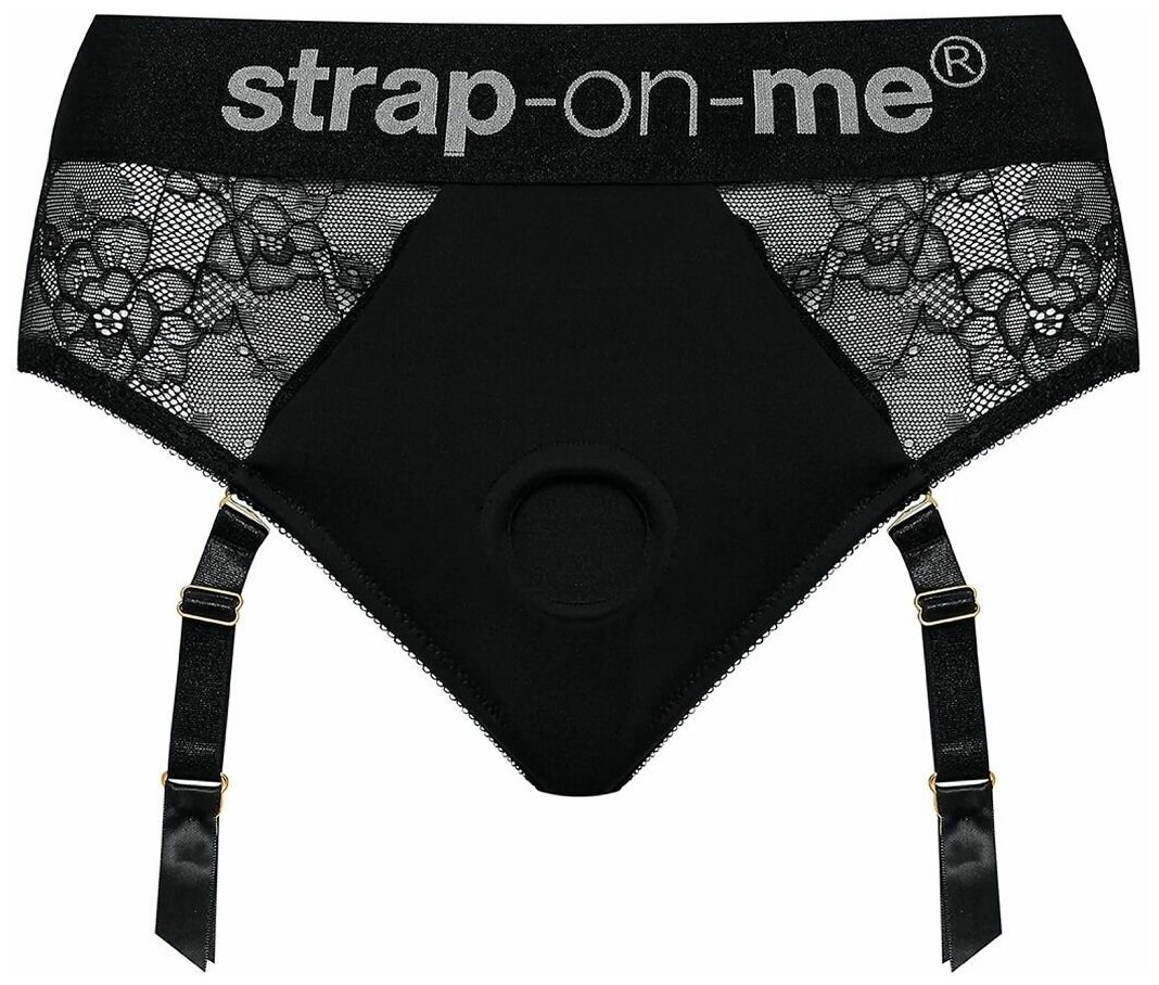 Черные трусики для насадок Diva Lingerie Harness - size L