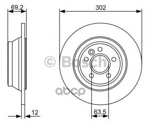 Диск тормозной задн VOLVO: S80 I (TS, XY) 2.5 T AWD 98-06, S80 II (AS) 1.6 D DRIVe/1.6 DRIVe/2.0/2.0 шт. Bosch арт. 0986479396