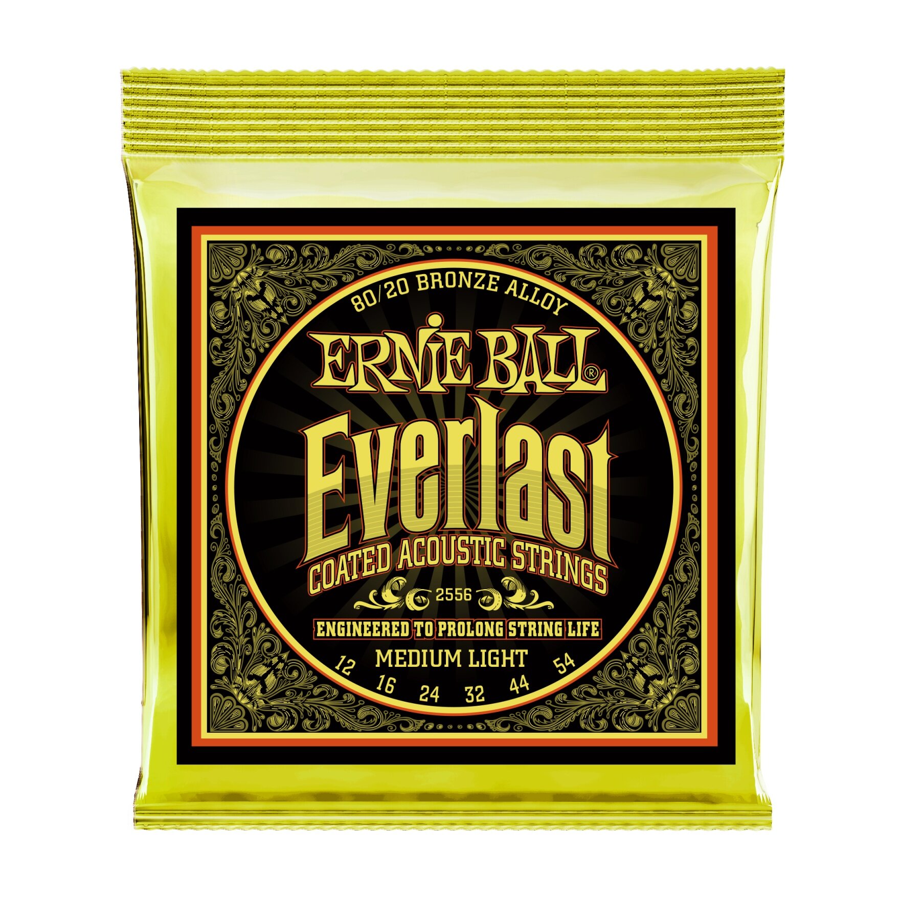 ERNIE BALL 2556 Everlast Coated 80/20 Bronze Medium Light 12-54 - Струны для акустической гитары