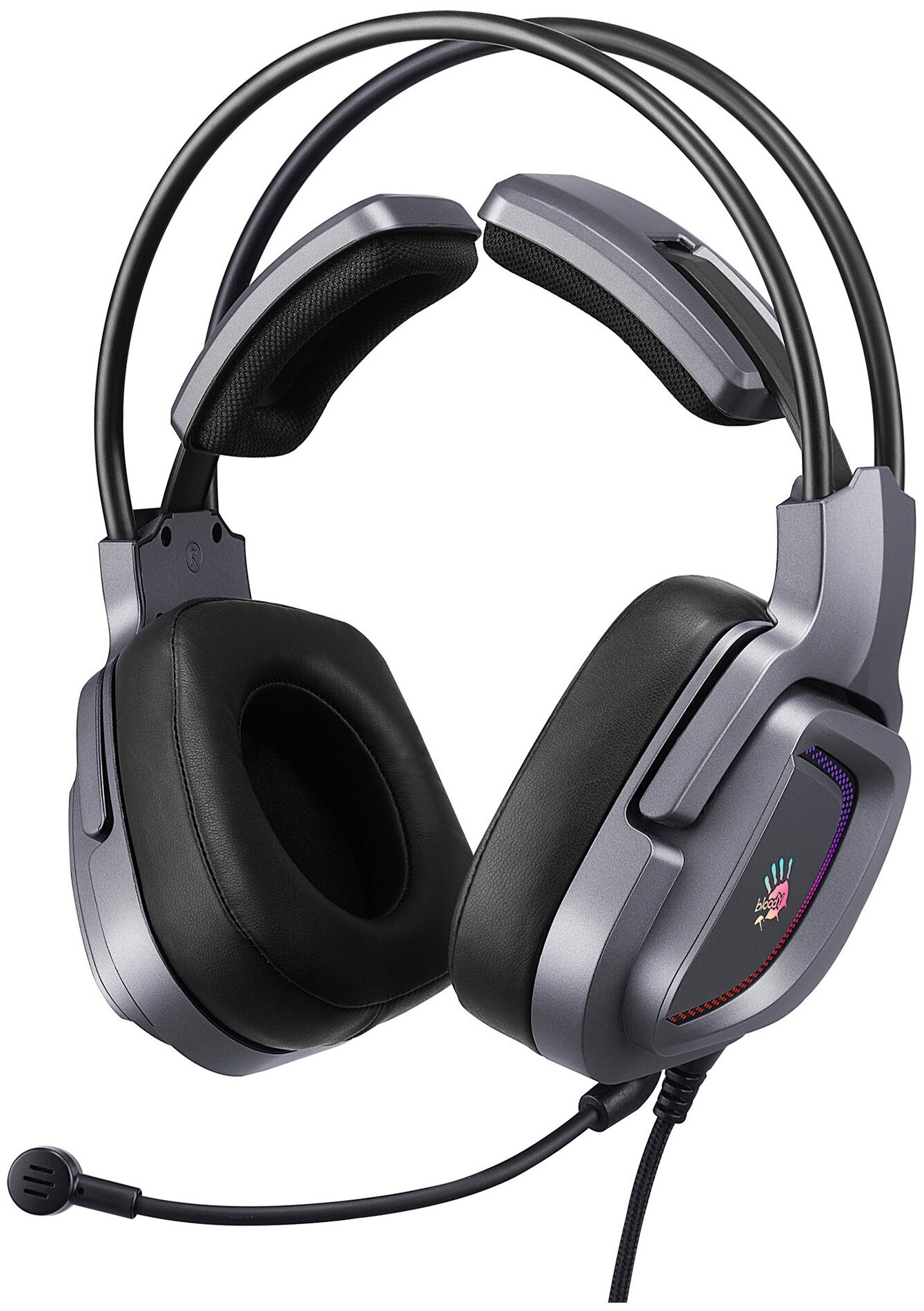Наушники с микрофоном A4Tech Bloody G575 серый 2м мониторные USB оголовье (G575 USB/ GREY)