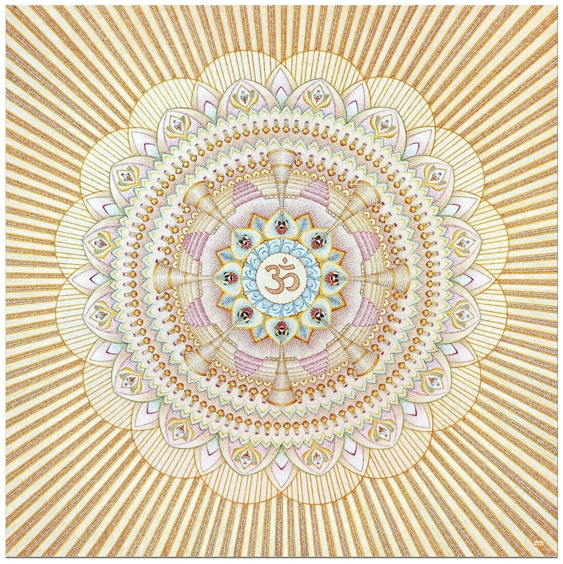 Картина словом Любовь "Торжество ОМ" (шёлк, 80х80см)