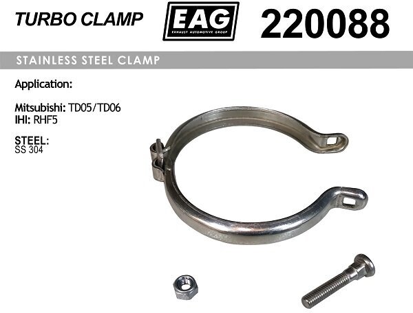 Хомут турбины Mitsubishi TD05 TD06 IHI RHF5 SS304 EAG 220088