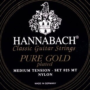 Струны для классической гитары нейлон/позолоченные Hannabach 825MT Black PURE GOLD