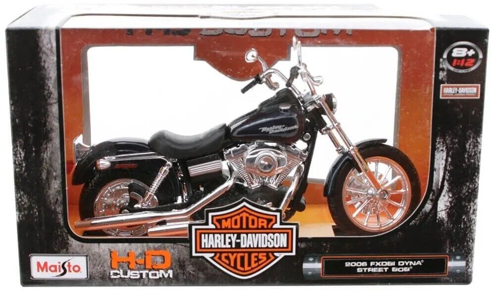 Мотоцикл Maisto Harley Davidson 2006 FXDBI Dyne Street BOB 1:12 тёмно-синий 32320