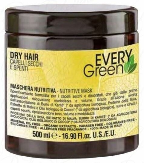 Маска для волос Dikson EveryGreen Dry Hair Mashera Nutriente, Маска для сухих волос, 500 мл