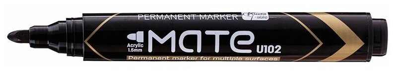 Набор из 12 штук Маркер перманентный Deli EU10220 Mate круглый пишущий наконечник 1.5мм черный