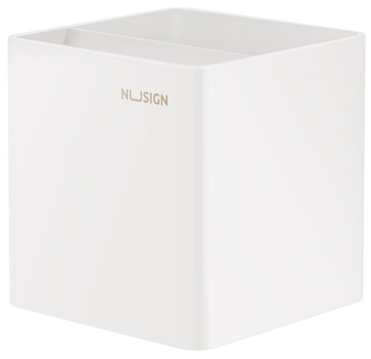 Подставка Deli ENS011WHITE Nusign 2отд. для пишущих принадлежностей 84х86мм белый пластик