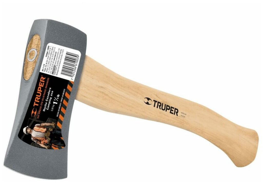 TRUPER Топор HC-1-1/4 565 г с деревянной рукояткой ручной инструмент для бытовых работ