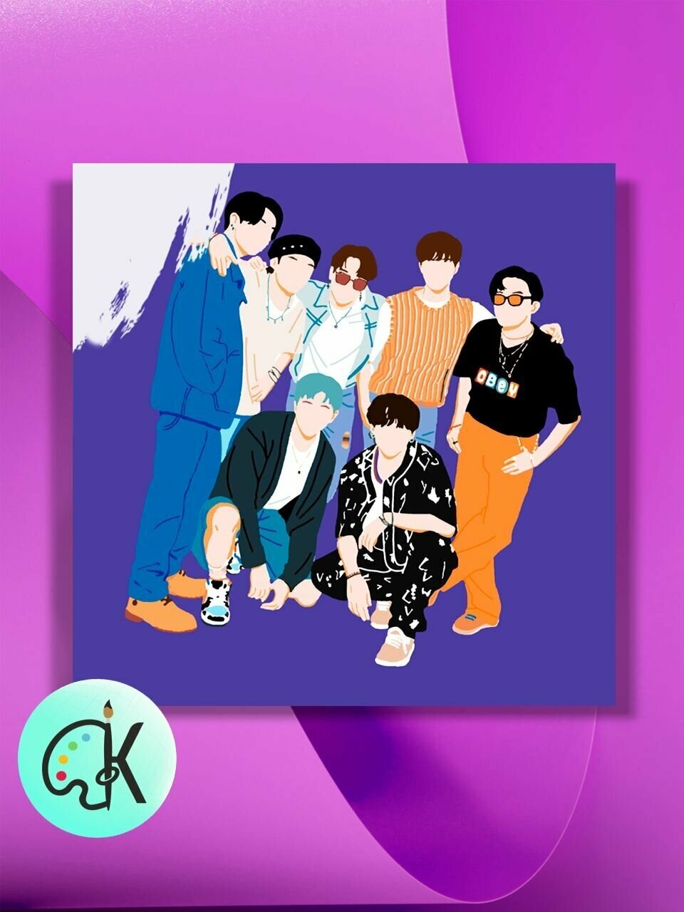 Картина по номерам на холсте BTS Dynamite Purple, 40 х 40 см
