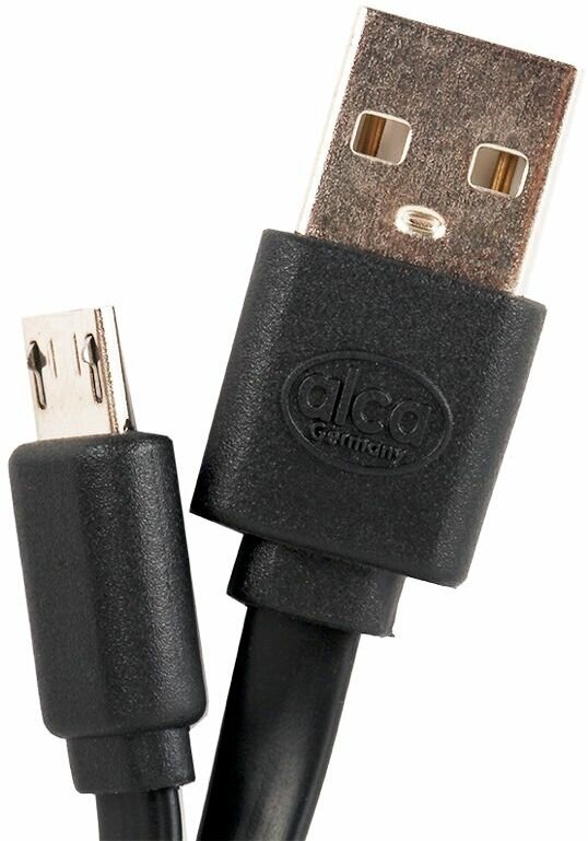Кабель - провод для зарядки смартфона и других устройств, плоский USB 2,0 / Micro USB , черный