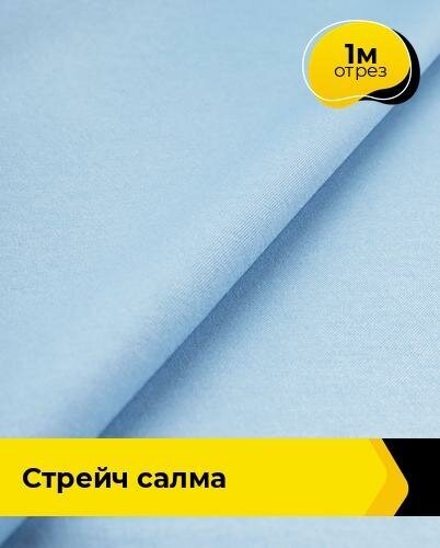 Ткань для шитья и рукоделия плательная "Салма" стрейч 1 м*150 см, цвет голубой
