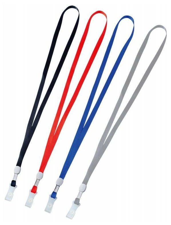 Шнур для бейджа Deli E5764 48.5х1см нейлон ассорти (упак:20шт) пластиковый пакет