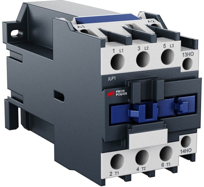 Контактор Prompower JLP1-D32-01-BD (DC24), 32A, 3 полюса, доп контакт 1НЗ, напряжение катушки 24VDC