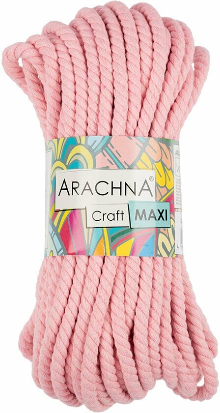 Пряжа ARACHNA "Craft Maxi" 75% хлопок, 25% фибра 3 шт. х 268 г 15.24 м №04 розовый