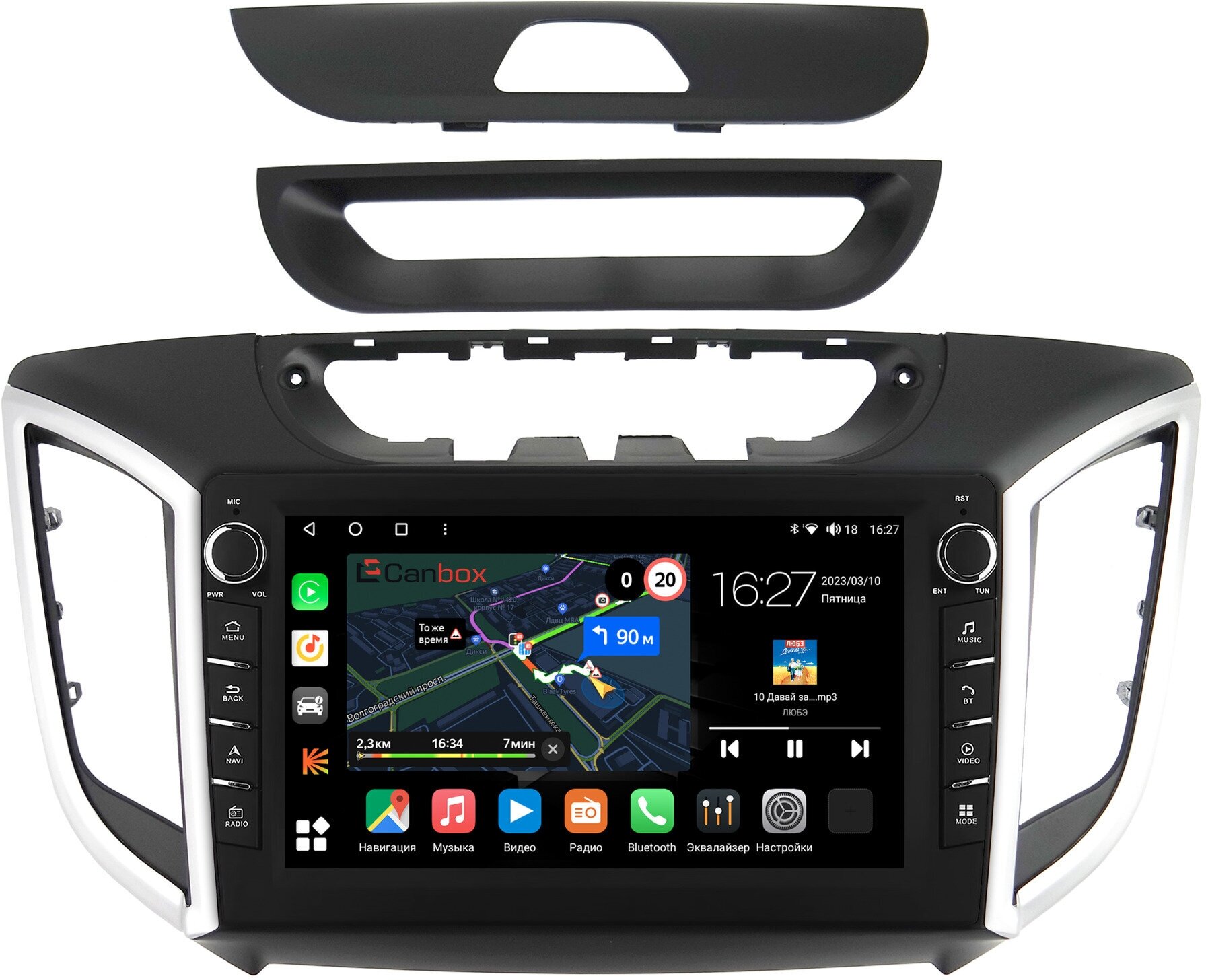 Штатная магнитола Hyundai Creta 2016-2021 Canbox M-Line 7831-9-949 на Android 10 (4G-SIM, 2/32, DSP, IPS) С крутилками