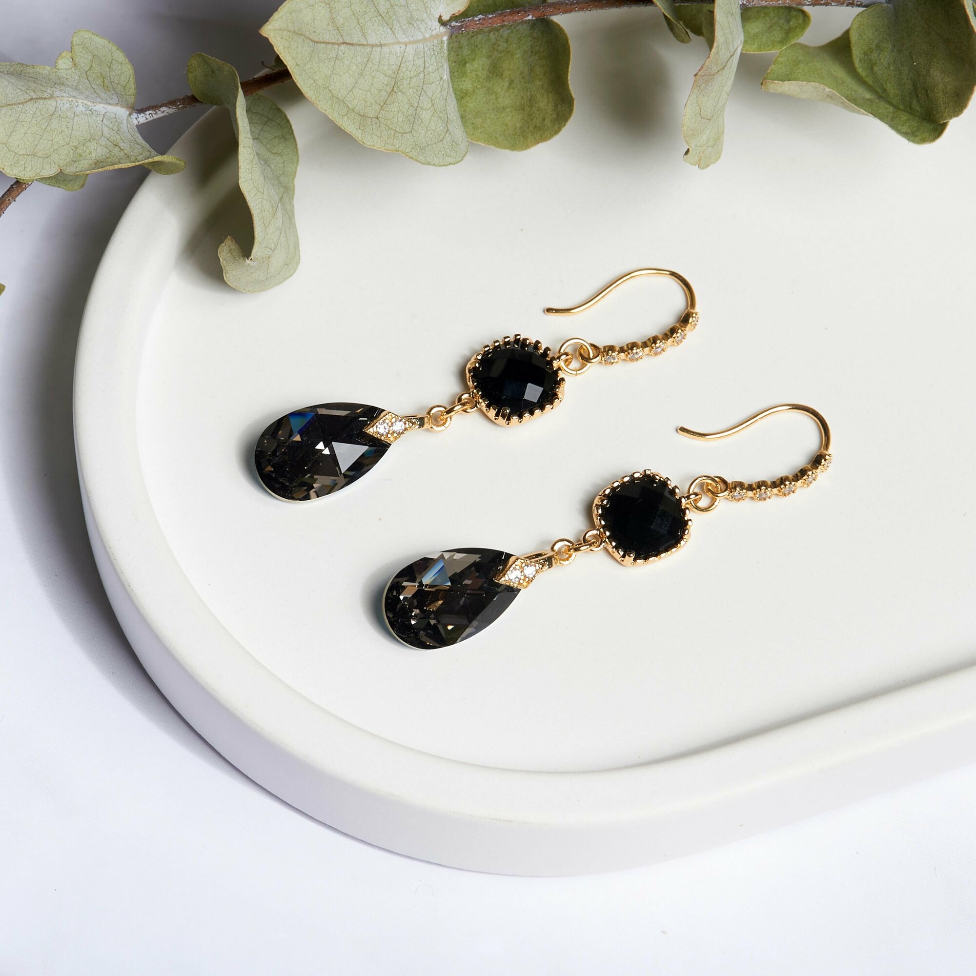 Серьги, стекло, кристалл, кристаллы Swarovski