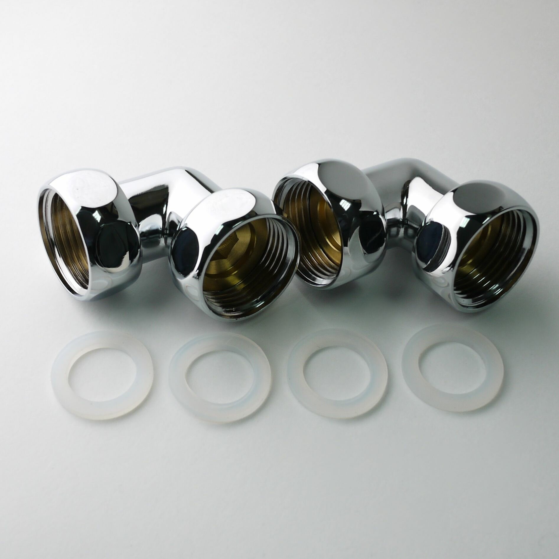 Соединитель американка угловой для полотенцесушителя хром 1" x 1" внутренняя/внутренняя (Латунь)