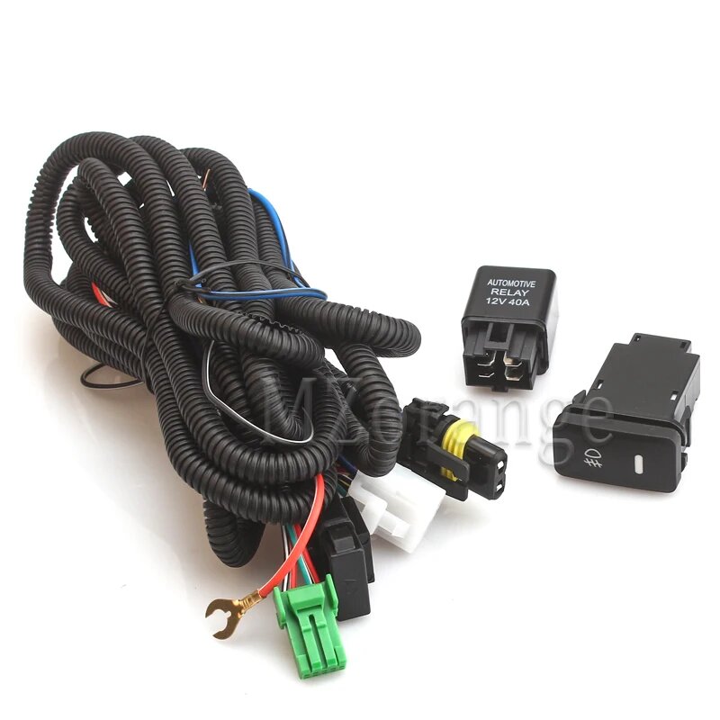 Противотуманные фары для VW Transporter T5 Multivan Caravelle 2003-2010, светодиодные противотуманные фары, черная крышка противотуманной фары, комплект жгутов проводов, переключатель wires