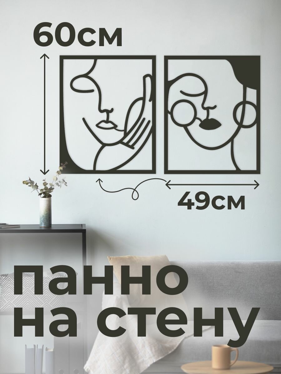 Панно набор, коллаж 60х80 см "Эстетика Девушка Лица" декоративное настенное чёрное, декор на стену, картина