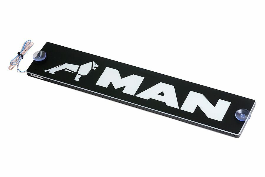 Табличка светодиодная черная MAN 24V (10х50 см) свет белый (22951)