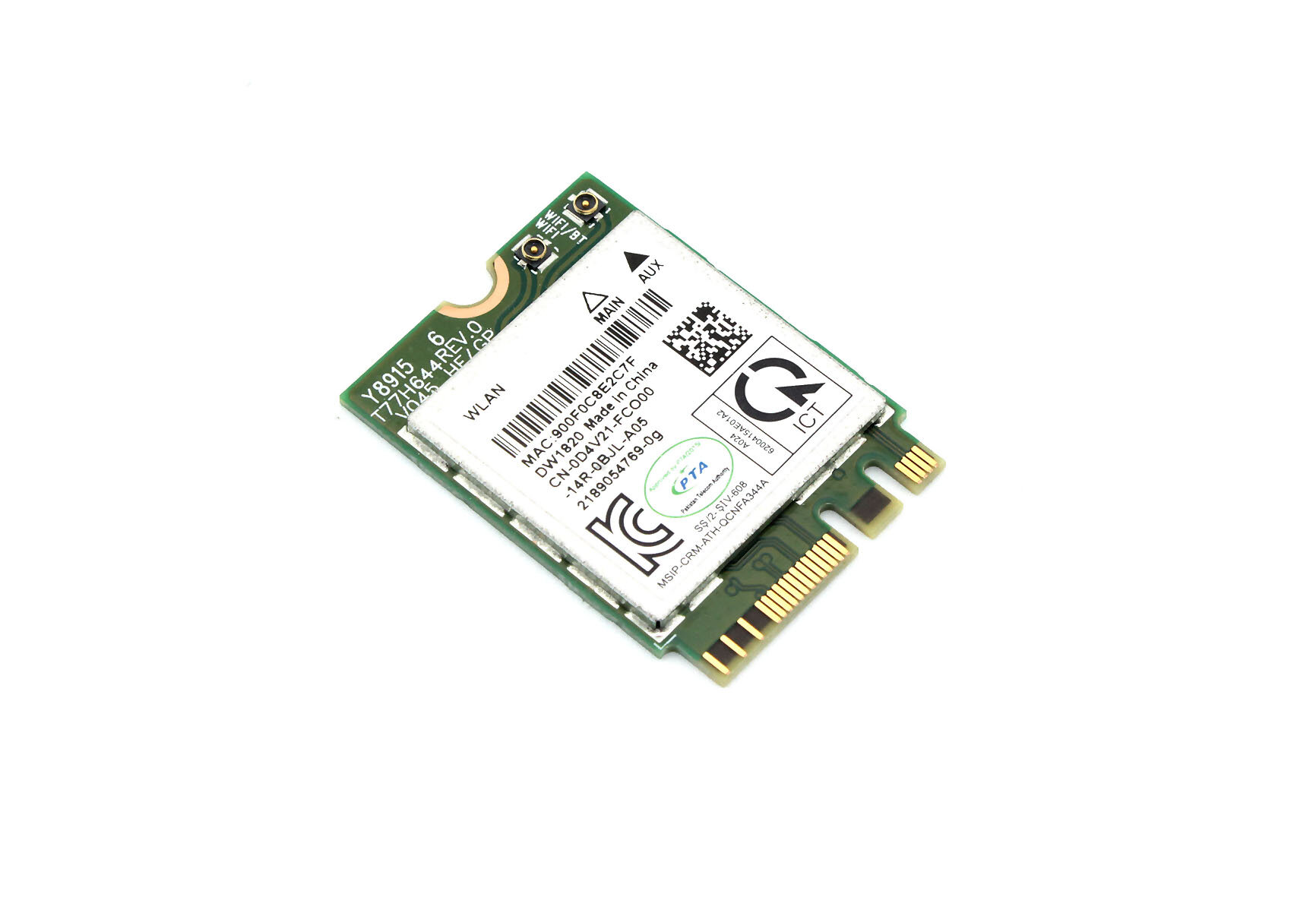 Wi-Fi адаптер + Bluetooth Dell DW1820 QCNFA344A NGFF 867M D4V21 для ноутбука Dell 7359, E7270, E5470, E747