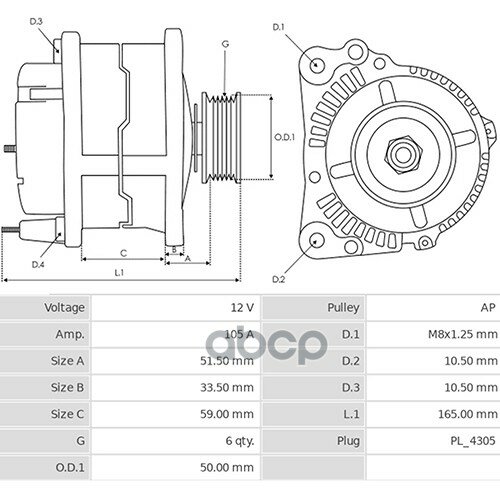 Генератор CHEVROLET LACETTI, NUBIRA, DAEWOO LACETTI, NUBIRA шт. Zikmar арт. Z28534R