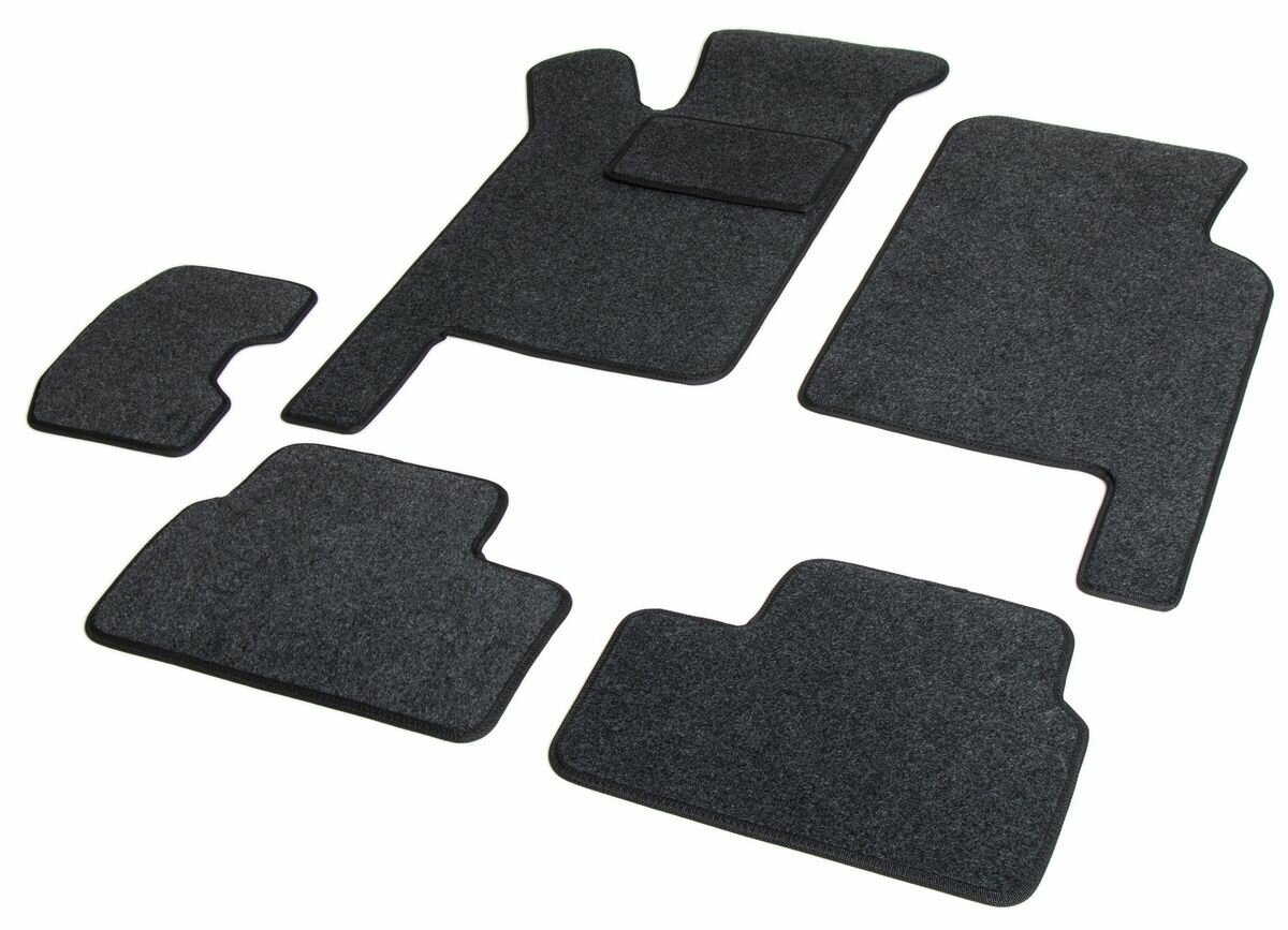 Коврики текстильные в салон автомобиля AutoFlex Business для ВАЗ 2113 2004-2013/2114 2001-2013/2115 1997-2012, графит, 5 частей, 5600601