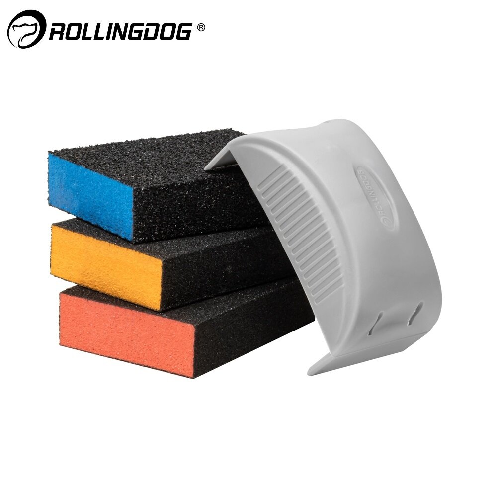 Набор абразивных губок с ручкой #60/#120/#180 Rollingdog №2, арт.90163