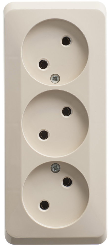 Розетка силовая штепсельная Systeme Electric / Систем Электрик Этюд, 16А 250В IP20 кремовый без заземляющего контакта PA16-009К / электрооборудование