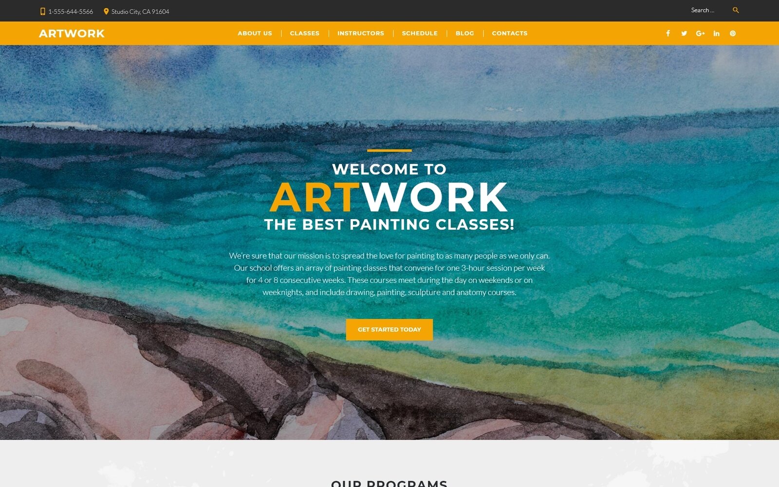 Подарочный сертификат на Шаблон для сайта Вордпресс с демоконтентом Art School Responsive Theme WordPress