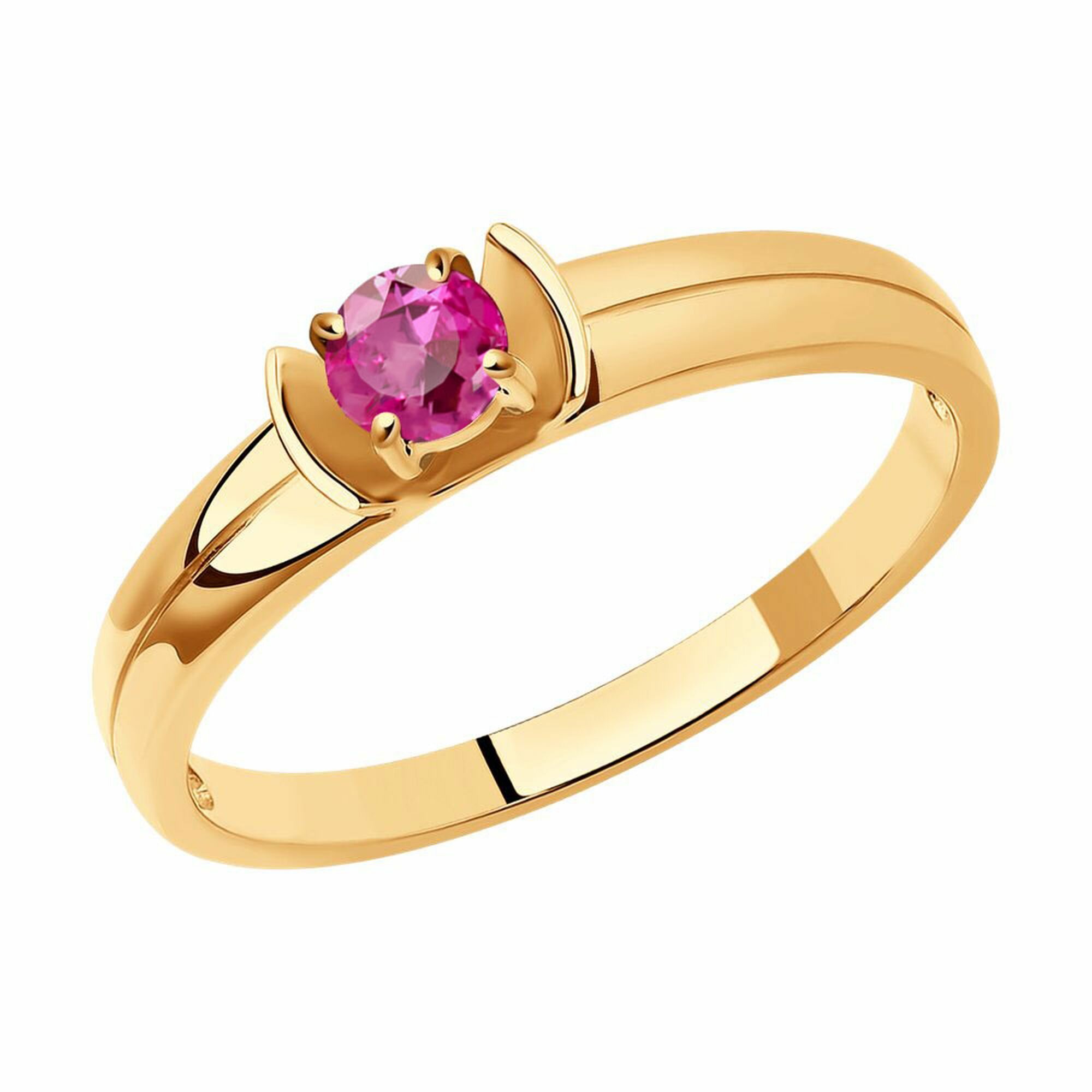 Кольцо, красное золото, 585 проба, рубин