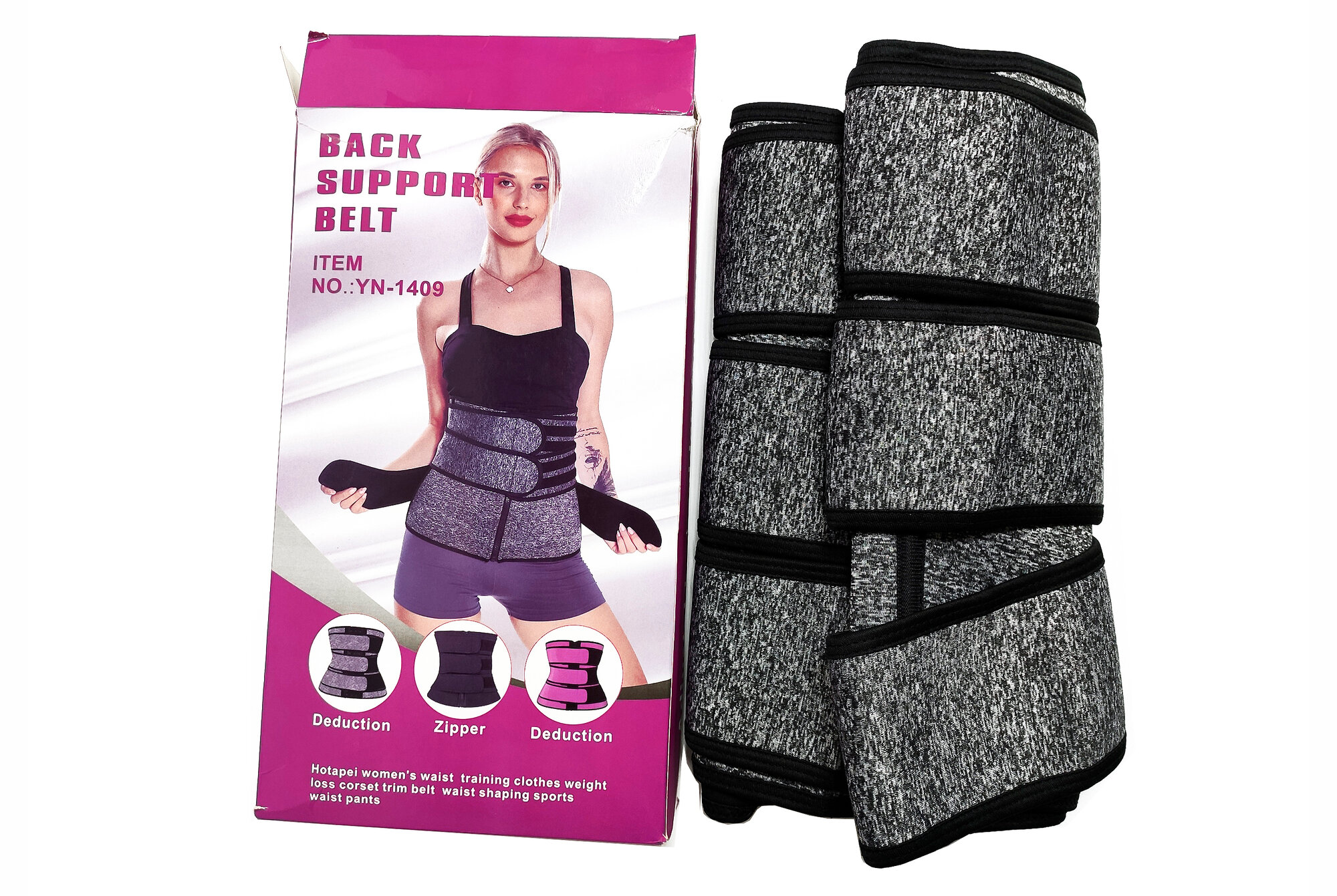 Корсет утягивающий BACK SUPPORT BELT YN-1409 для похудения, цвет Grey серый, размер S